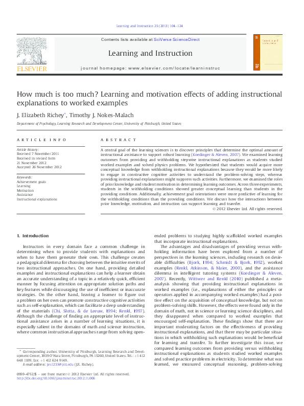 (PDF) How much is too much? Learning and motivation effects of adding ...