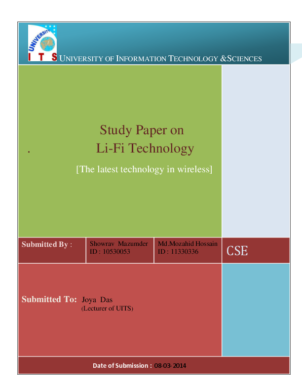 (PDF) CSE Study Paper on . Li-Fi Technology [The latest technology in ...