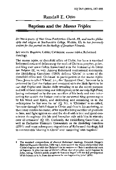 (PDF) Baptism and the Munus Triplex