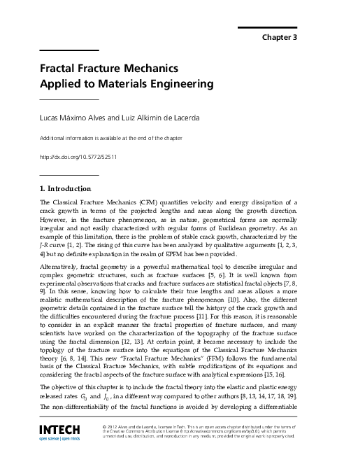 (PDF) Fractal Fracture Mechanics Applied to Materials Engineering
