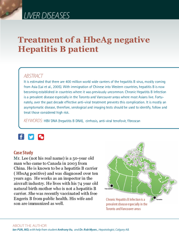 (PDF) Treatment of a HbeAg negative Hepatitis B patient LIVER DISEASES ...