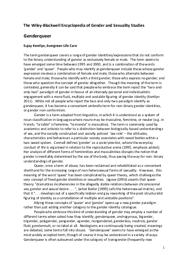 (PDF) Genderqueer