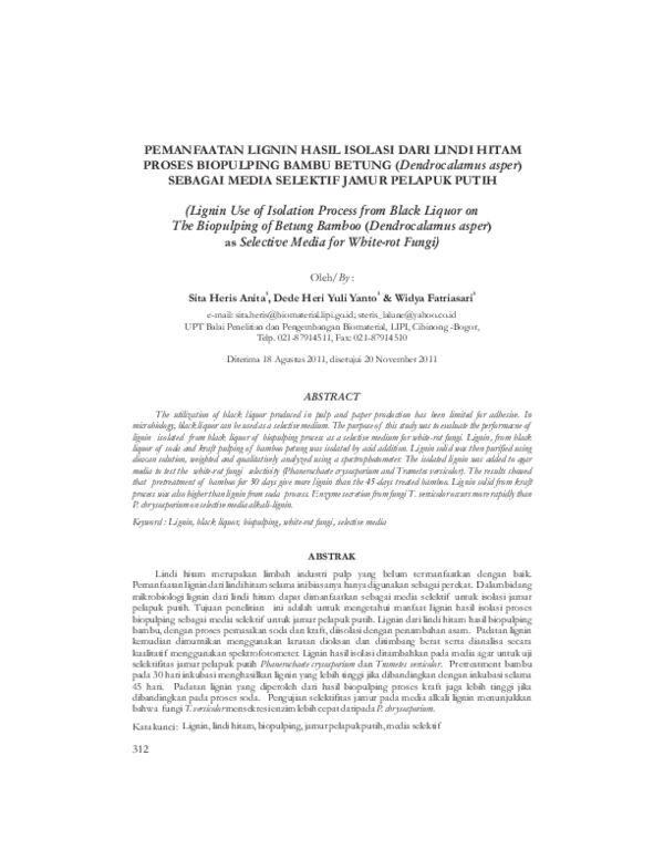 (PDF) Isolated lignin from biopulping process as a selective media for ...