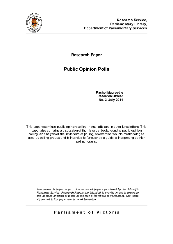 (PDF) The Role of Public Opinion in Policy | Robert Oldendick ...