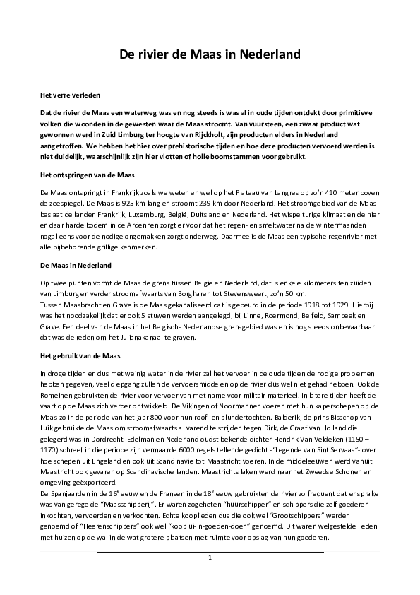 (PDF) De rivier de Maas in Nederland