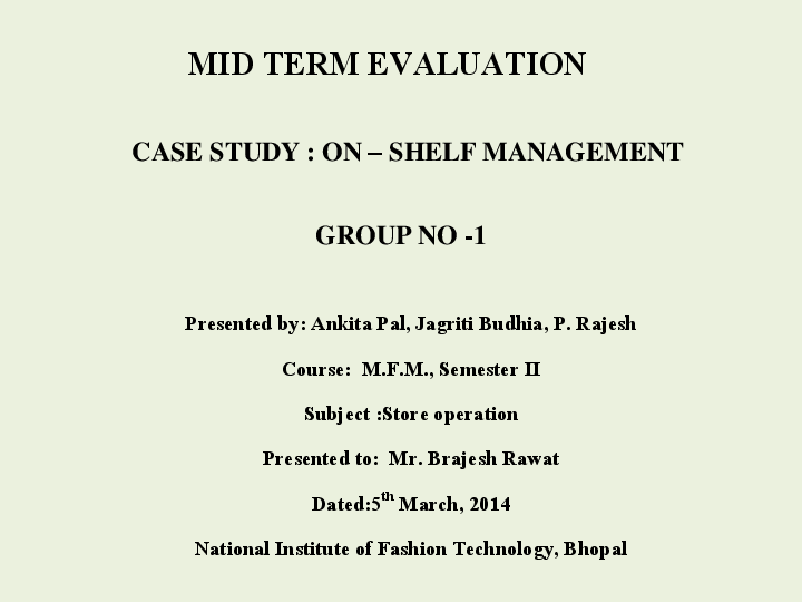 (PDF) store operations case study