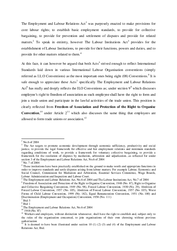 (PDF) The Employment and Labour Relations Act 1 was purposely enacted ...