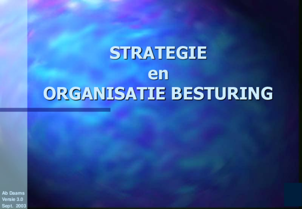 (PPT) Strategie en besturingsmodel