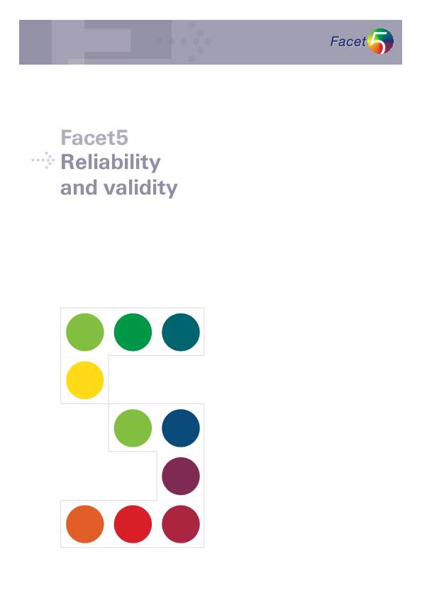 (PDF) Facet5 Reliability and validity Contents