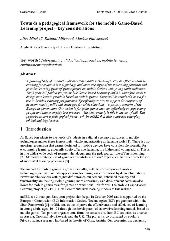 (PDF) Towards a pedagogical framework for the mobile Game-Based ...