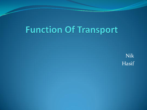 (PPT) Function Of Transport