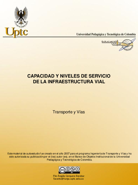 (PDF) CAPACIDAD Y NIVELES DE SERVICIO DE LA INFRAESTRUCTURA VIAL