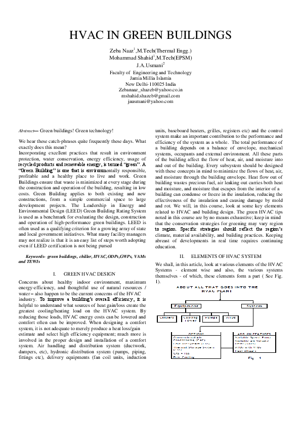 (PDF) HVAC IN GREEN BUILDINGS