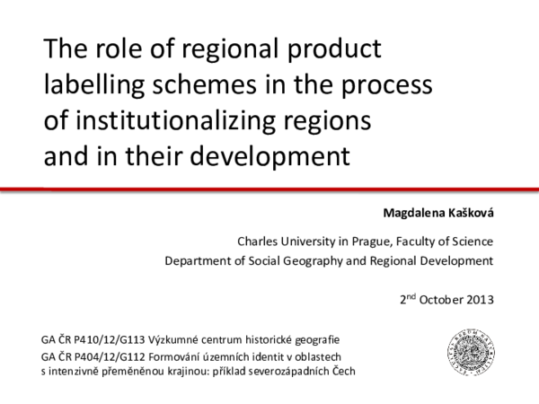 (PDF) The role of regional product labelling schemes in the process of ...