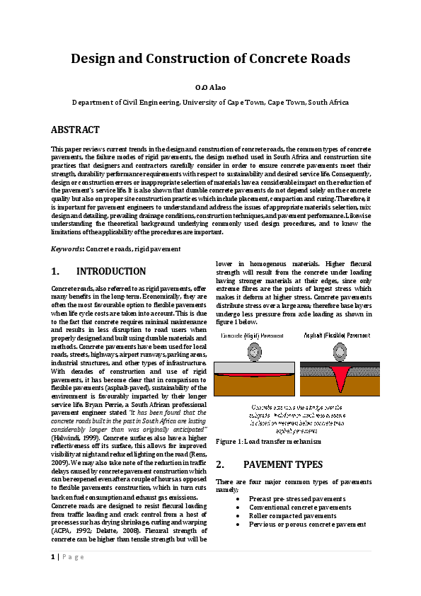 (PDF) Design and Construction of Concrete Roads