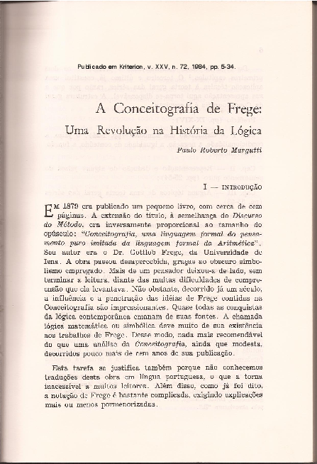 (PDF) A conceitografia de Frege: uma revolução na história da lógica