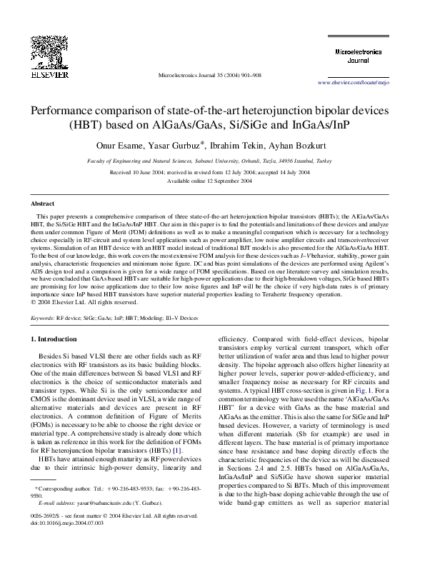 (PDF) Performance comparison of state-of-the-art heterojunction bipolar ...