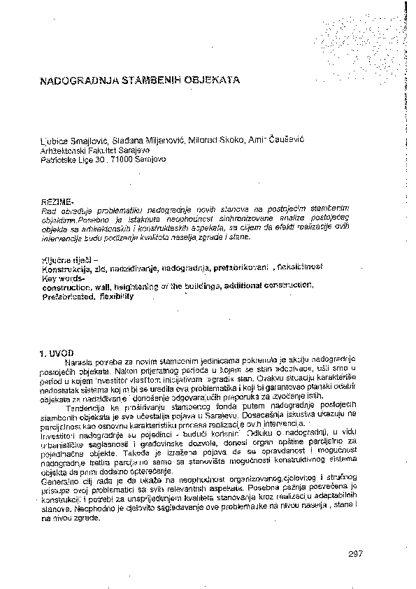 (PDF) Nadogradnja stambenih objekata