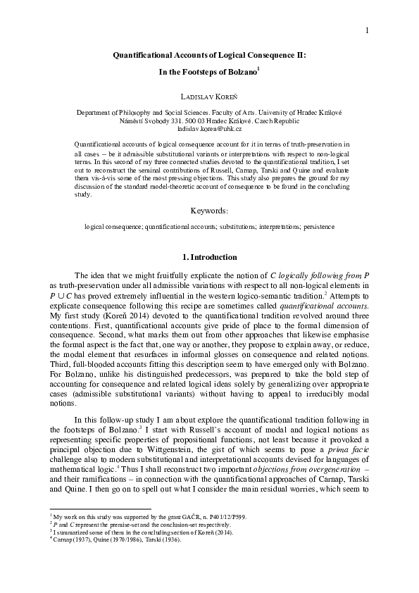 Quantificational Accounts of Logical Consequence II: In the Footsteps of Bolzano