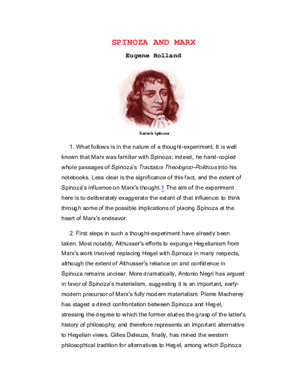 (PDF) Spinoza and Marx