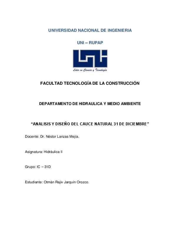 (PDF) UNIVERSIDAD NACIONAL DE INGENIERIA UNI – RUPAP Proyecto ...