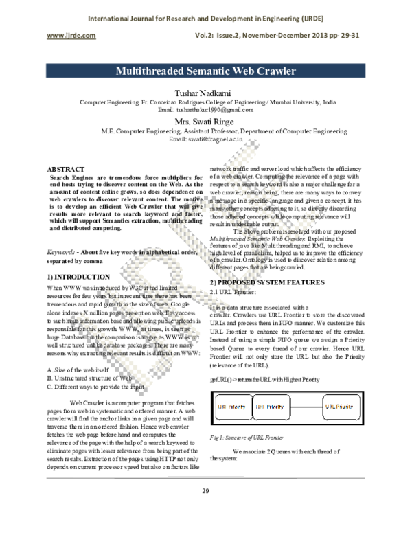 (PDF) Multithreaded Semantic Web Crawler