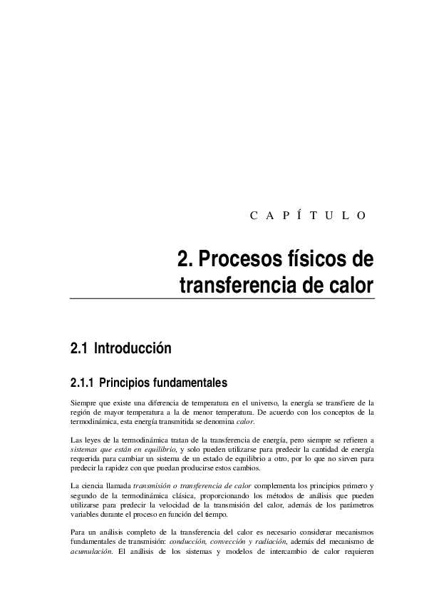 (PDF) Procesos fisicos de transferencia de calor