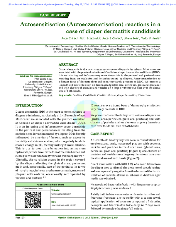 (PDF) Autosensitisation (Autoeczematisation) reactions in a case of ...
