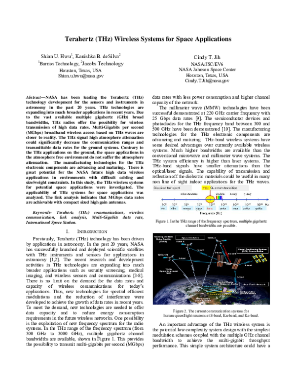 (PDF) Terahertz (THz) Wireless Systems for Space Applications | shian ...