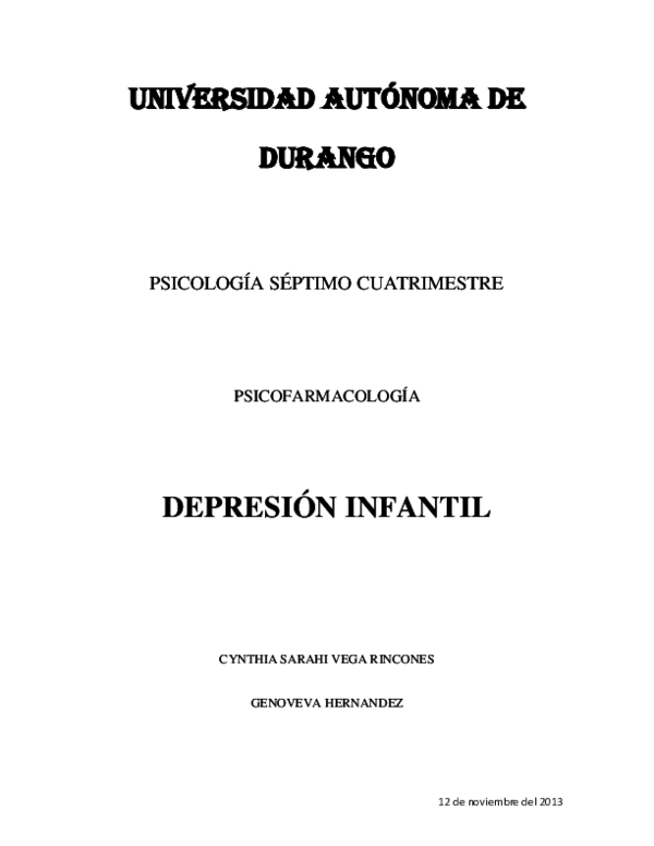 (PDF) Cuestionario de Depresion Infantil CDI | KOENA PSICOMETRIA ...