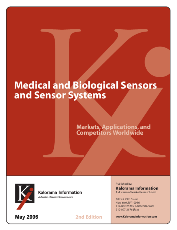 (PDF) Medical and biological sensors and sensor systems