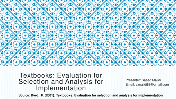 (PPT) Textbook Evaluation