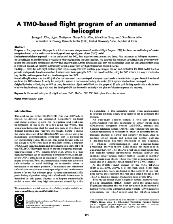 (PDF) A TMO-based flight program of an unmanned helicopter