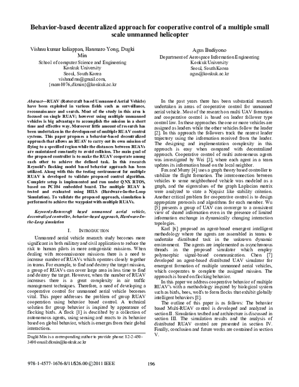 (PDF) Mini Rotorcraft Flight Formation Control Using Bounded Inputs | Pedro Castillo - Academia.edu