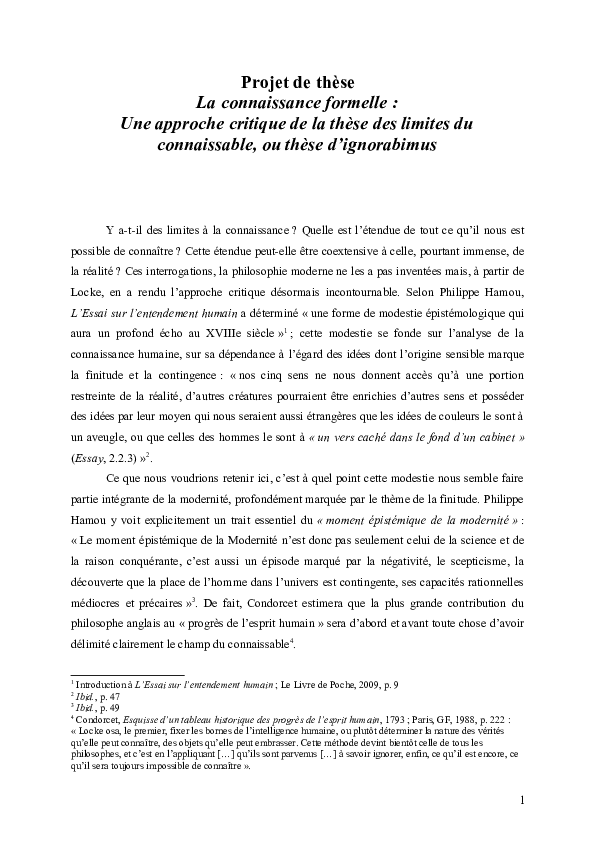 (DOC) Projet de thèse (ancienne version 2011)