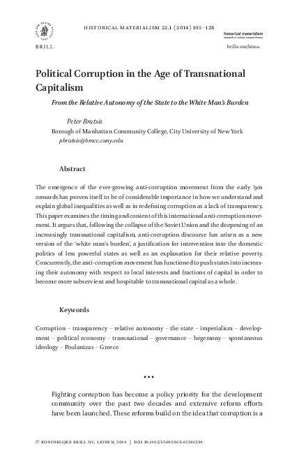(PDF) Political Corruption in the Age of Transnational Capitalism: From ...