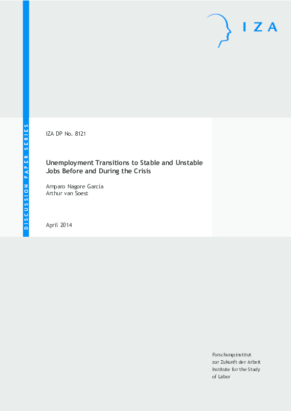 (PDF) Unemployment Transitions to Stable and Unstable jobs before and ...