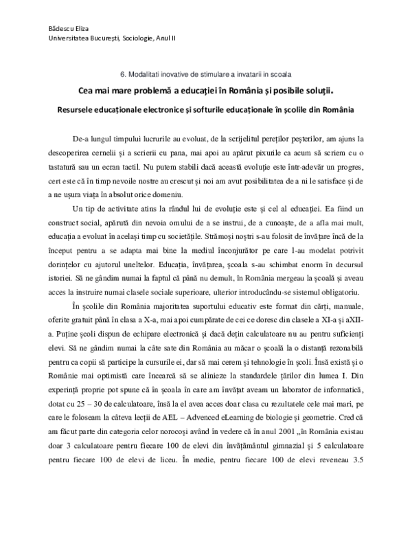 (DOC) Resurse educationale electronice si softurile educationale