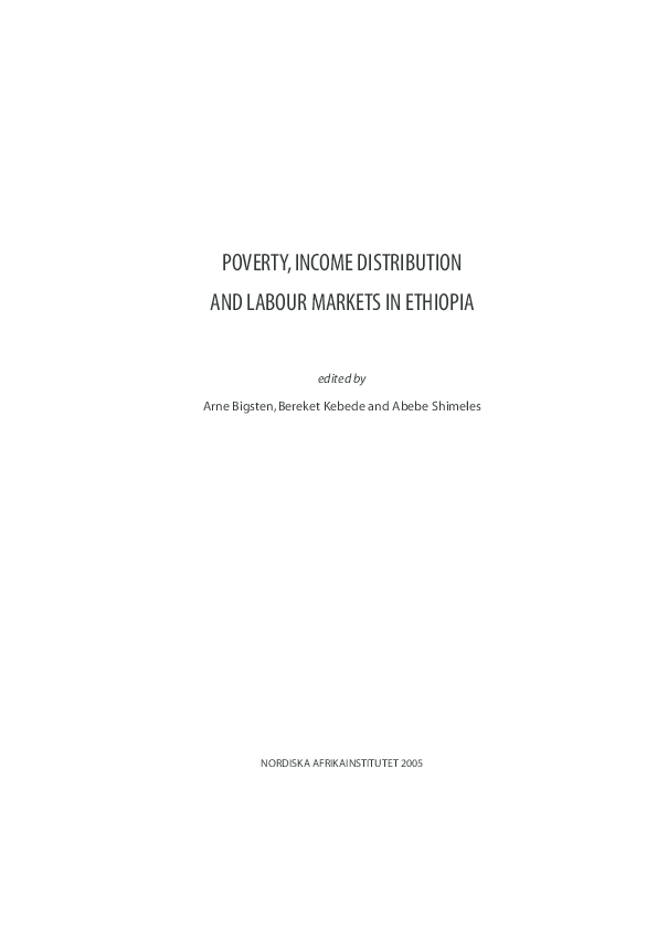 (PDF) Poverty, income distribution and labour markets in Ethiopia