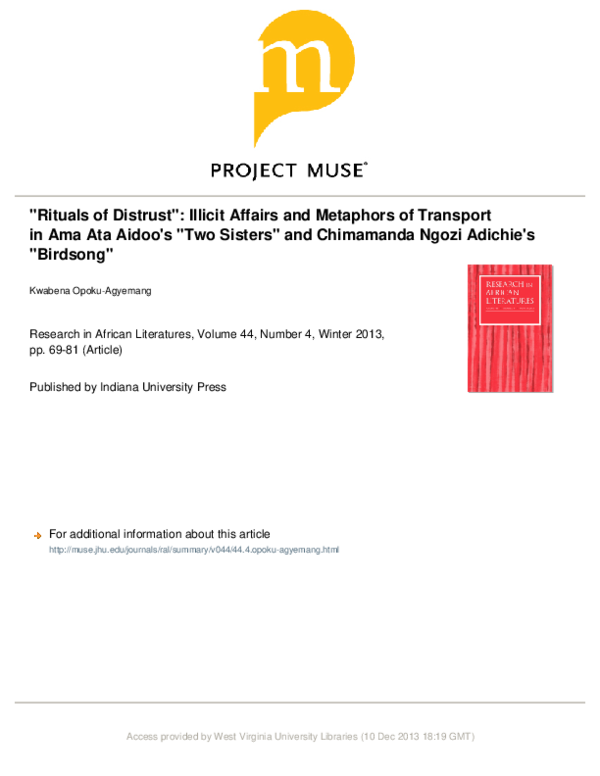 (PDF) “Rituals of Distrust”: Illicit Affairs and Metaphors of Transport ...