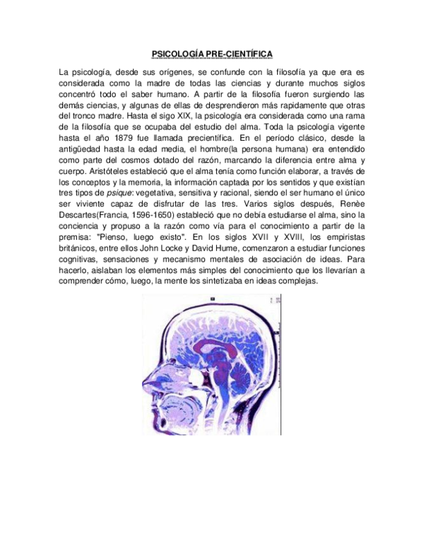 (DOC) PSICOLOGÍA PRE-CIENTÍFICA La psicología