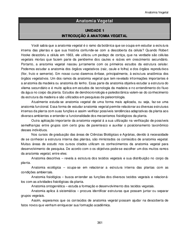 (PDF) Anatomia Vegetal Anatomia Vegetal