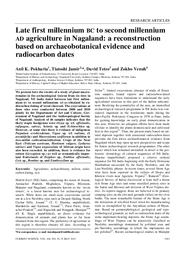 (PDF) Late first millennium BC to second millennium AD agriculture in ...