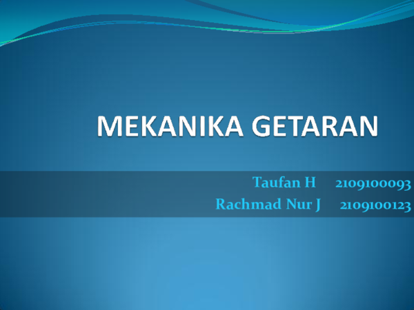 (PPT) MEKANIKA GETARAN