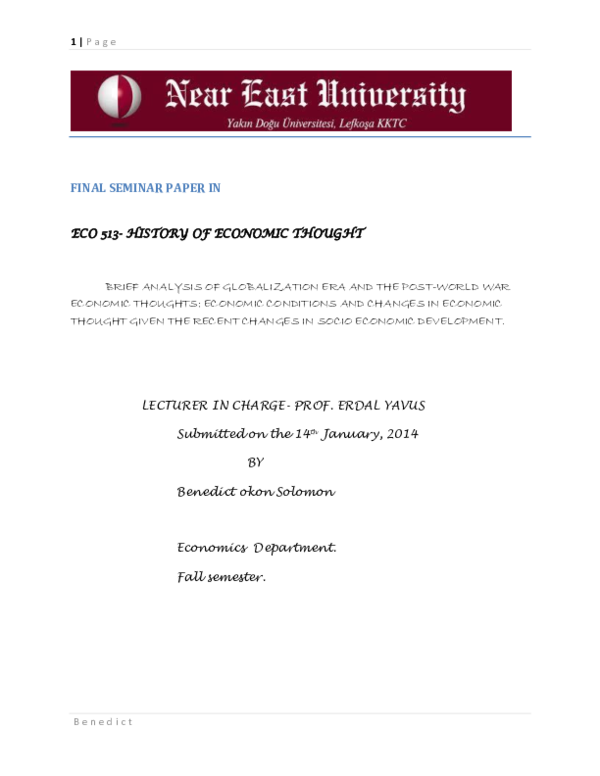 (DOC) BRIEF ANALYSIS OF GLOBALIZATION ERA AND THE POST-WORLD WAR ...