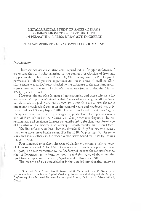 (PDF) Metallurgical study of Ancient Slags coming from copper ...