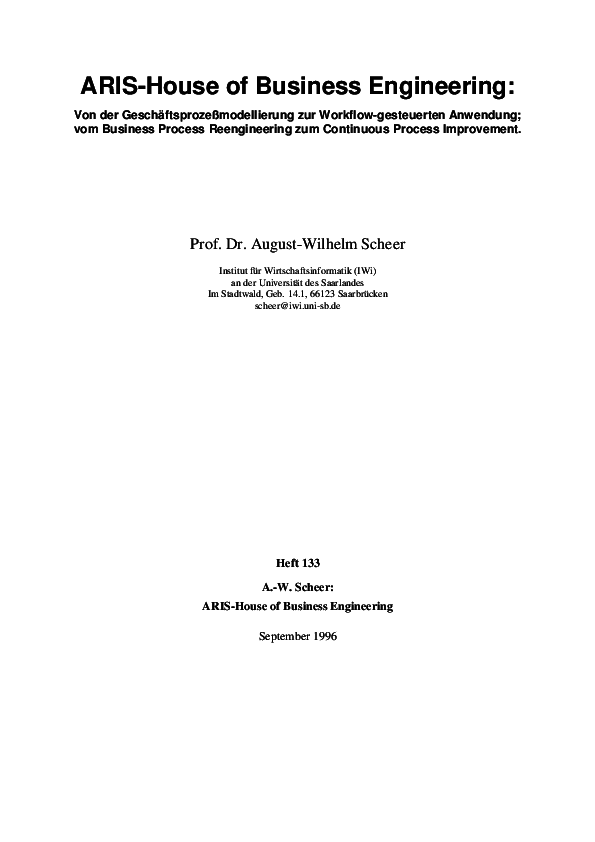 (PDF) ARIS-House of Business Engineering: Von der ...