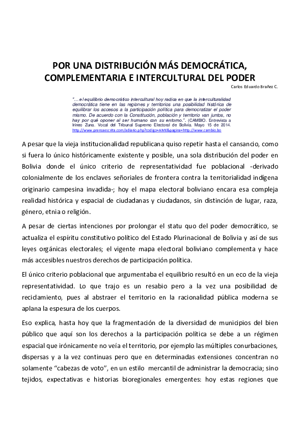 (PDF) POR UNA DISTRIBUCIÓN MÁS DEMOCRÁTICA, COMPLEMENTARIA E ...