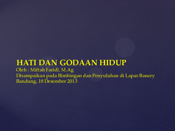 (PPT) HATI DAN GODAAN HIDUP