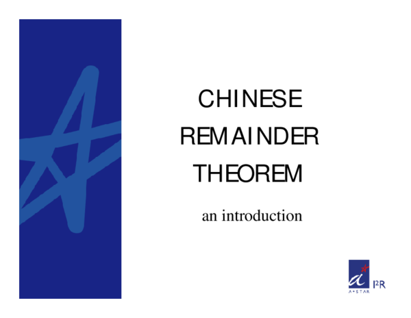 chinese remainder theorem word problems pdf